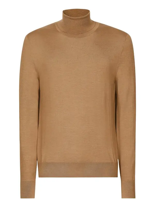Dolce & Gabbana High Neck Jumper - Brown