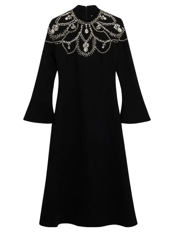 Simkhai Odetta Embellished Long Sleeve Dress - Black