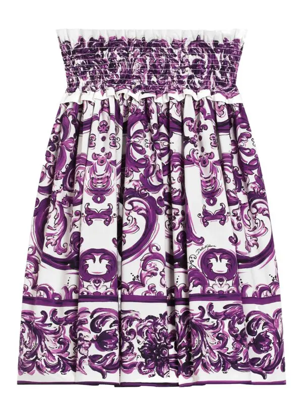 Dolce & Gabbana Majolica Print Poplin Skirt - Multicolor