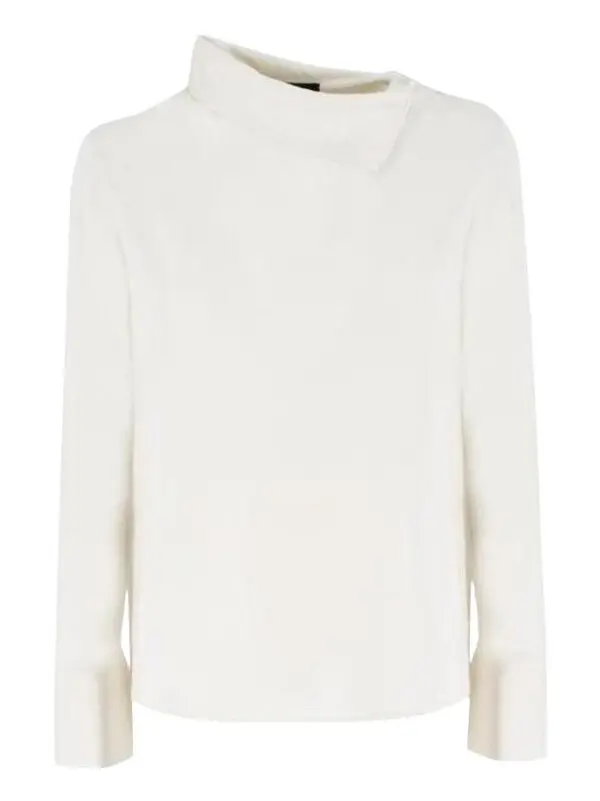 Fabiana Filippi High-neck Long-sleeved T-shirt - White