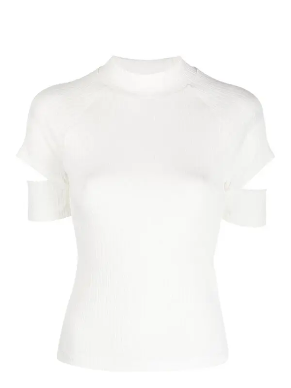 Helmut Lang Cut-out Sleeve Blouse - White