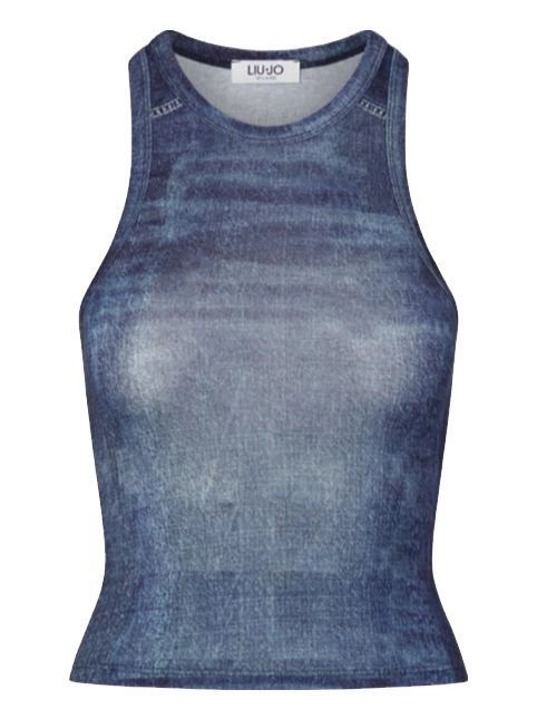 Liu Jo Sleeveless Denim-finish Top - Denim Color