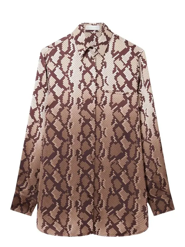 Stella McCartney Printed Oversized Shirt - Brown