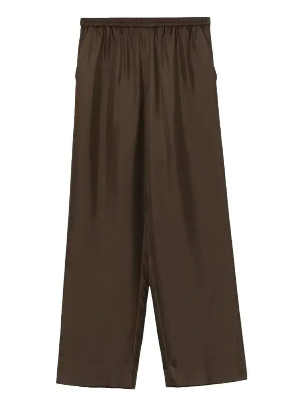Loulou De Saison Elasticated Waist Silk Trousers - Brown