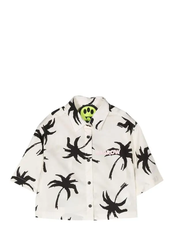 BARROW Chest Logo Printed Shirt - White