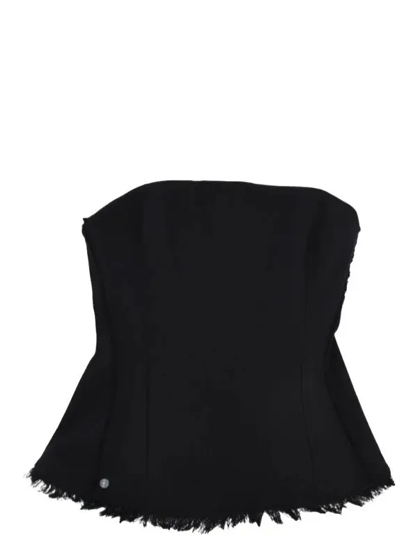 Simkhai Theodora Fringed Strapless Top - Black