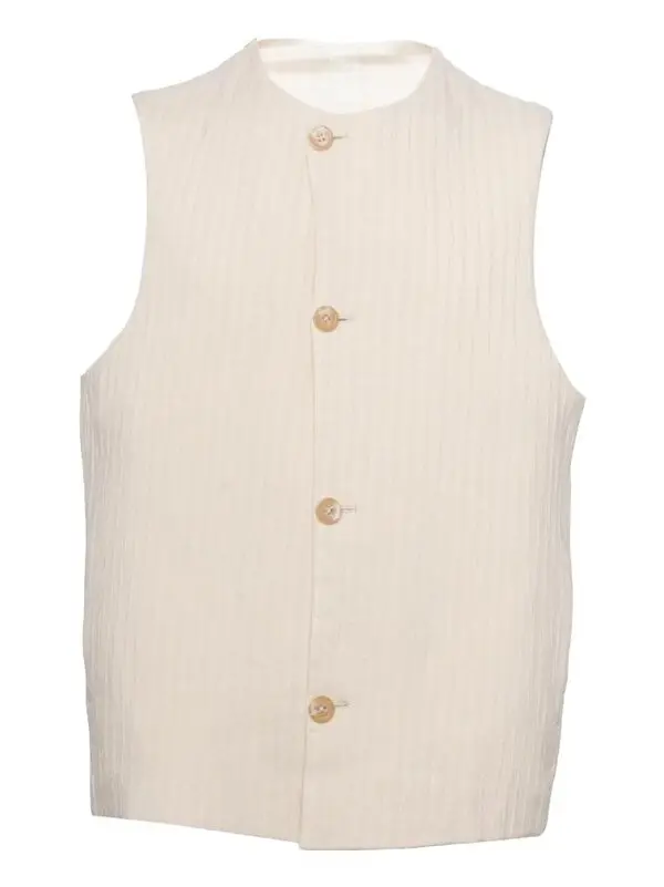 Emporio Armani Sleeveless Wrinkled Effect Gilet - Nude