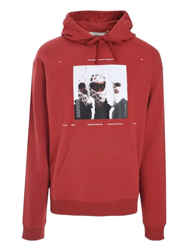 IH NOM UH NIT Graphic Print Cotton Hoodie - Red