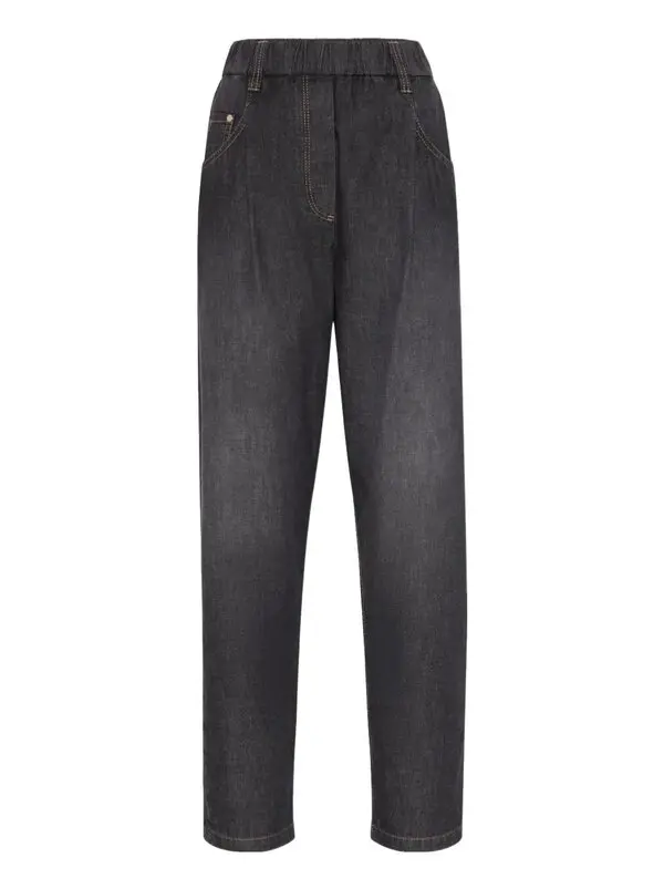 Brunello Cucinelli Tapered Jeans With Elastic Waist - Cowboy Grey