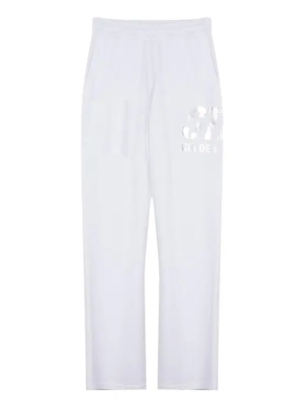 GOLDEN GOOSE Logo Printed Wide-leg Track Pants - White