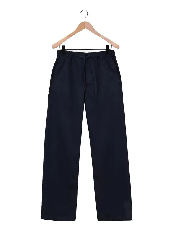 LEMAIRE Drawstring Straight-leg Pants - Gray-black