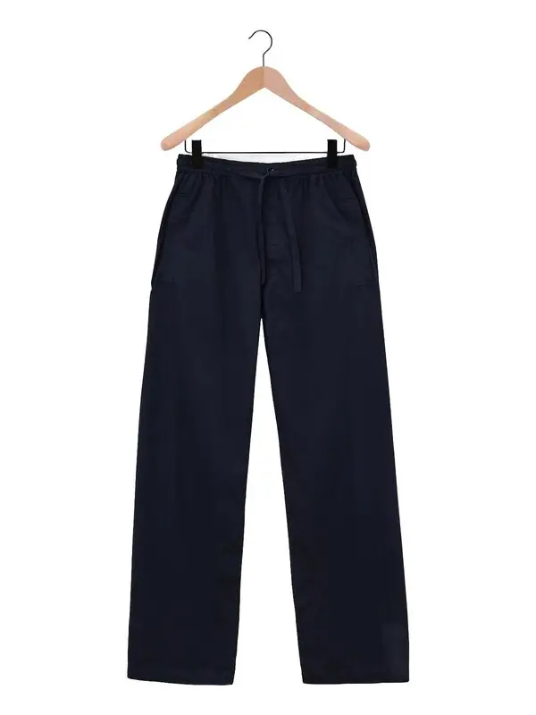 LEMAIRE Drawstring Straight-leg Pants - Grey-black