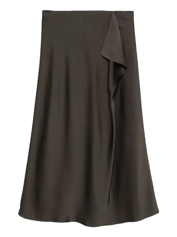 Simkhai Blane Draped Midi Skirt - Black