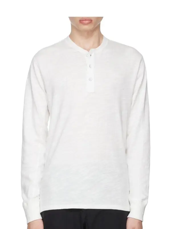 Rag & Bone Round Slit Collar Long-sleeved T-shirt - White
