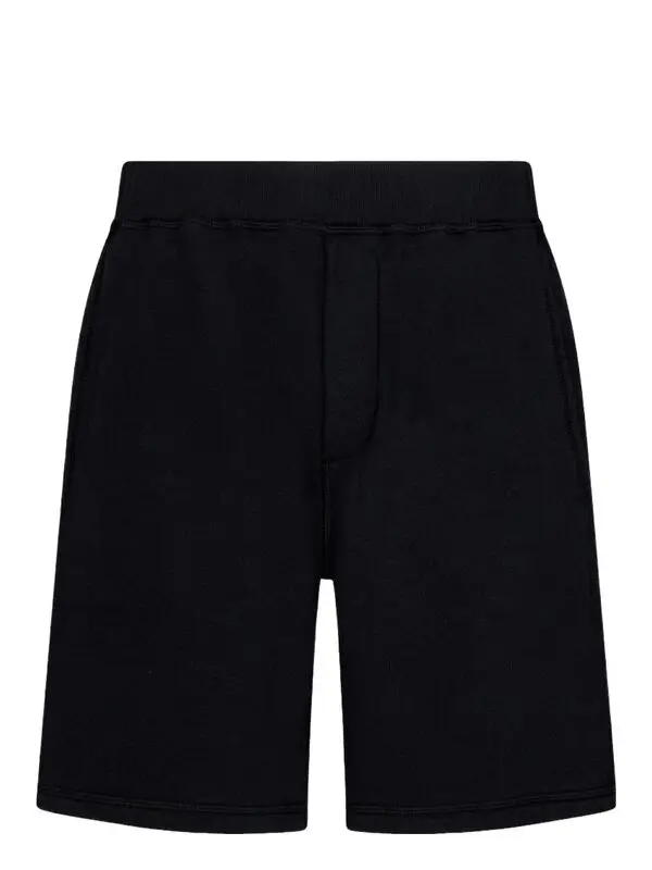 Dsquared2 Logo Print Cotton Shorts - Black
