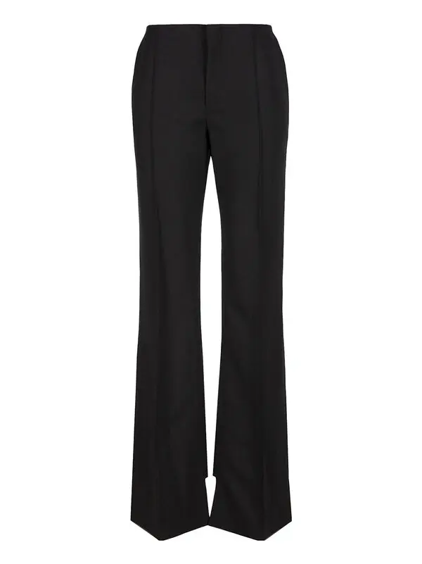Chloé Low-waisted Tailored Trousers With Asymmetrical Hem - Black