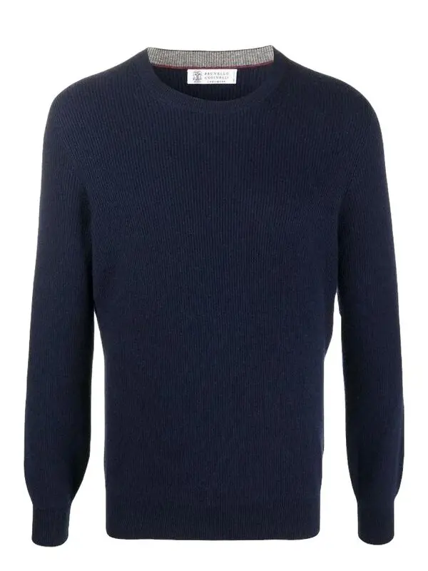 Brunello Cucinelli Crew Neck Cashmere Jumper - Black