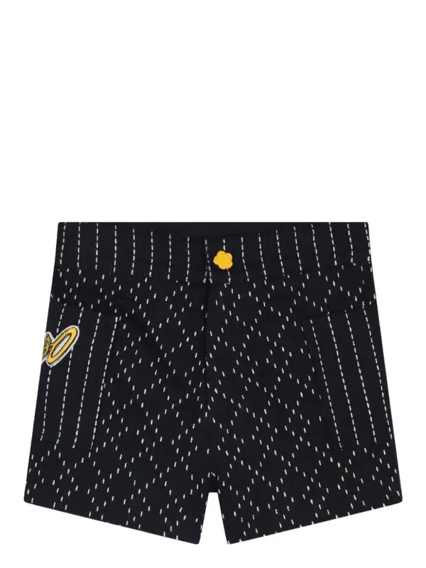 Kenzo Logo Appliqué Stitched Mini Shorts - Blue