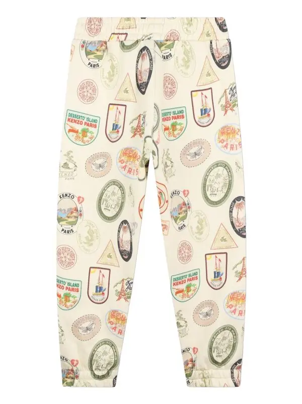 Kenzo All-over Print Cotton Jogging Trousers - Light Brown