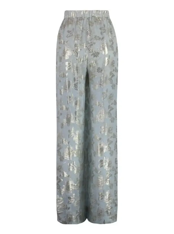 Nina Ricci Floral Jacquard Wide-leg Trousers - Gray