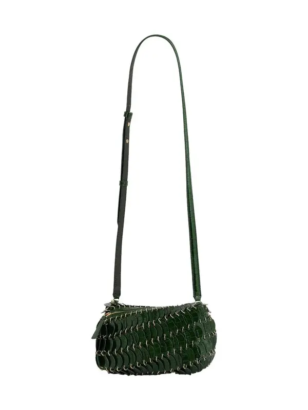 Rabanne Discs Detailed Embossed Crossbody Bag - Green/gold