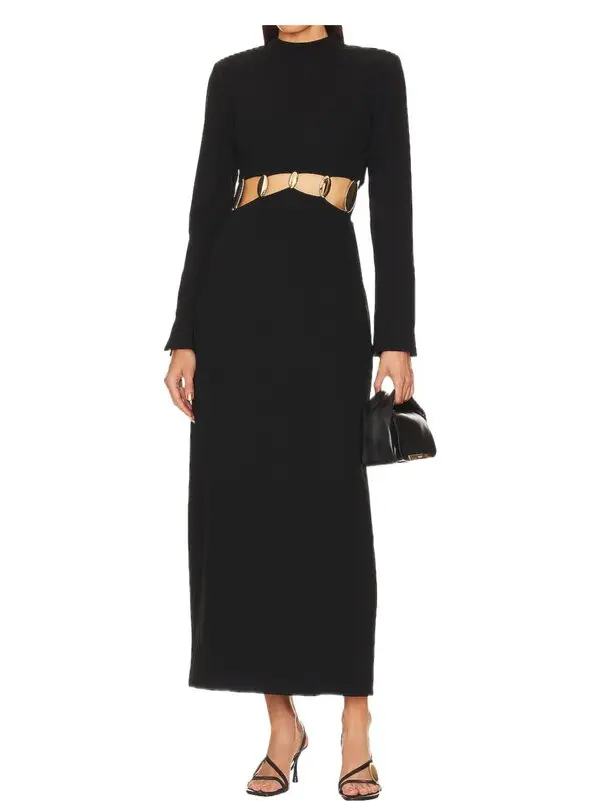 Simkhai Cut-out Detailing Round-neck Maxi Dress - Black