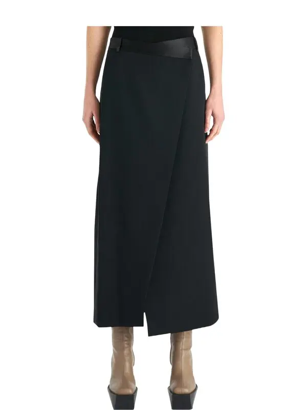 Simkhai Belted Wrap Midi Skirt - Black