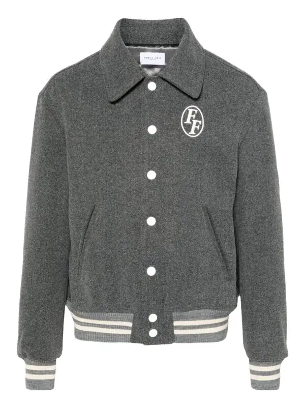 FAMILY FIRST Casual Jacket With Logo Embroidery - Black