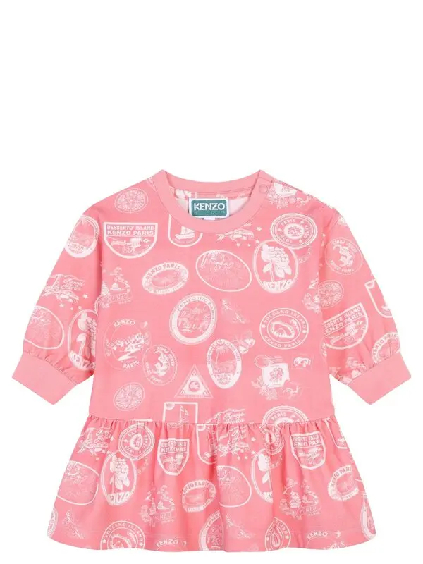 Kenzo Logo Print Dress - Pink