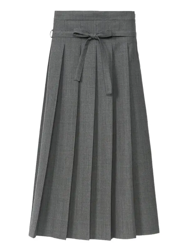 Fabiana Filippi Belted Pleated Midi Skirt - Gray