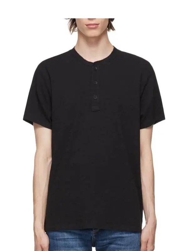 Rag & Bone Short-sleeve Henley T-shirt - Black