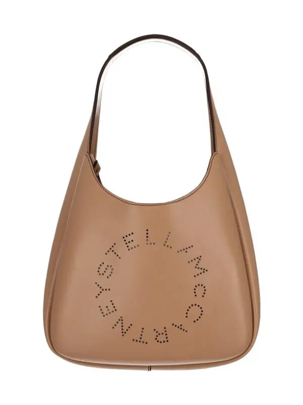 Stella McCartney Logo Perforated Small Hobo Bag - Brown