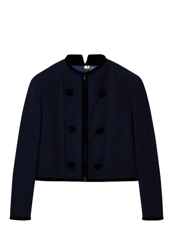 Emporio Armani Wool Casual Jacket - Navy Blue