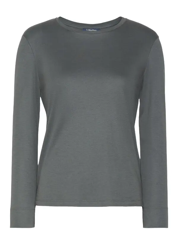 Max Mara Crew Neck Long-sleeve Top - Dark Gray