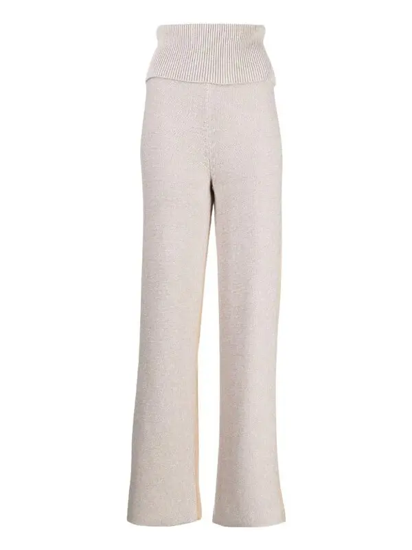 Off-White Diag Languid Two-tone Knit Trousers - White