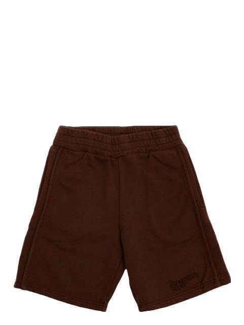 Jacquemus Elastic Waist Shorts With Embroidered Logo - Brown