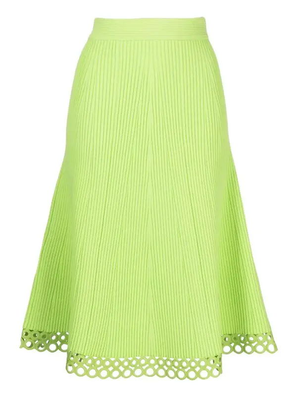Simkhai A-line Ribbed Midi Skirt - Green
