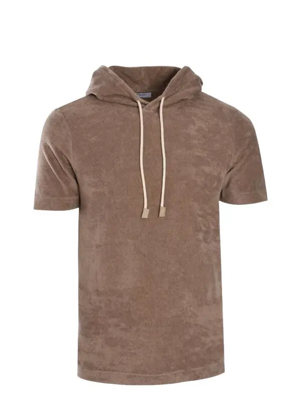 GRAN SASSO Short Sleeve Hoodie - Brown