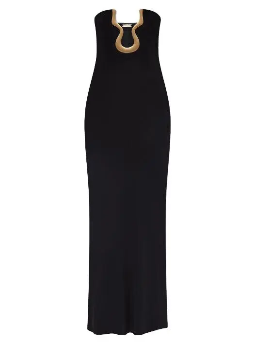 Cult Gaia Abril Maxi Dress With U-neck Detail - Black