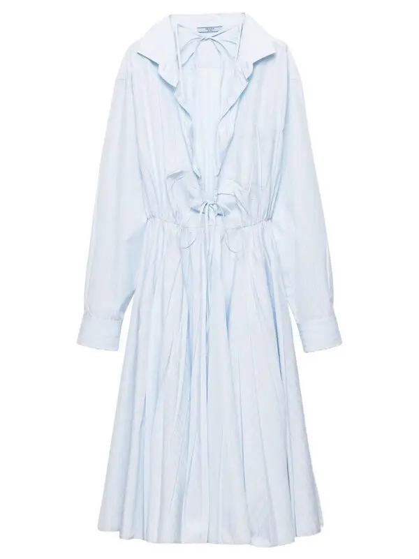 Prada Cotton Midi Dress With V-neckline - Astro