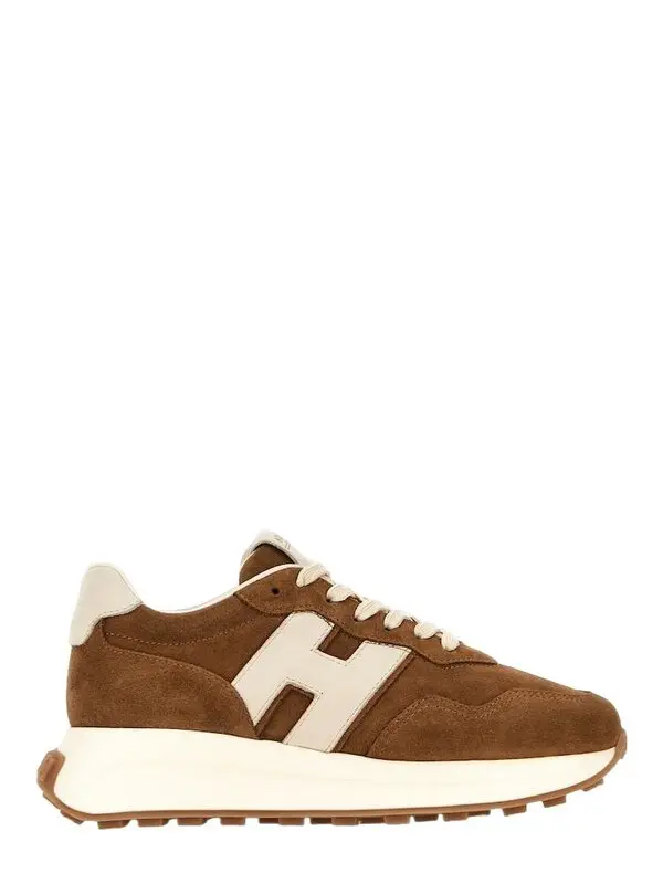 Hogan H641 Lace-up Suede Sneakers - Brown