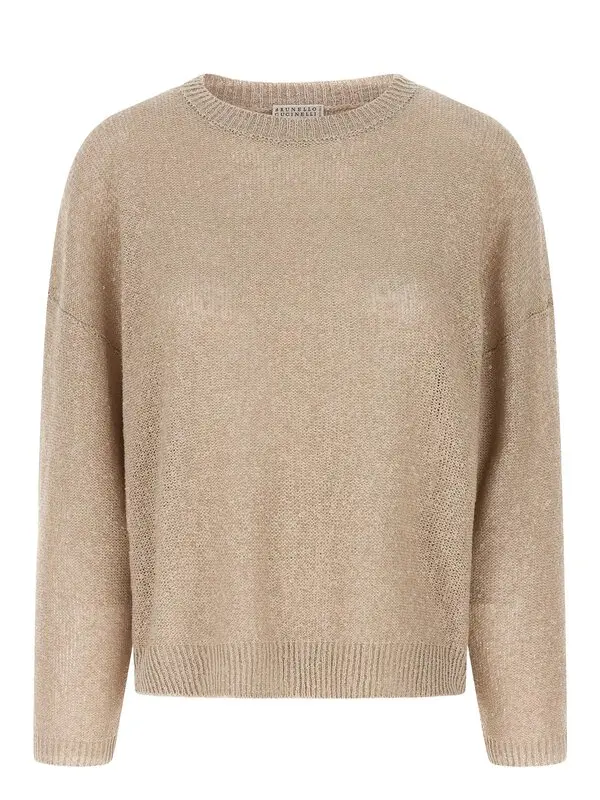 Brunello Cucinelli Sequin Embellished Crewneck Sweater - Nude