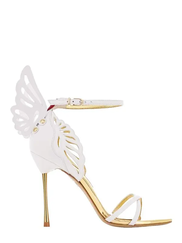 SOPHIA WEBSTER Leather High Heel Sandals With Butterfly Detail - White