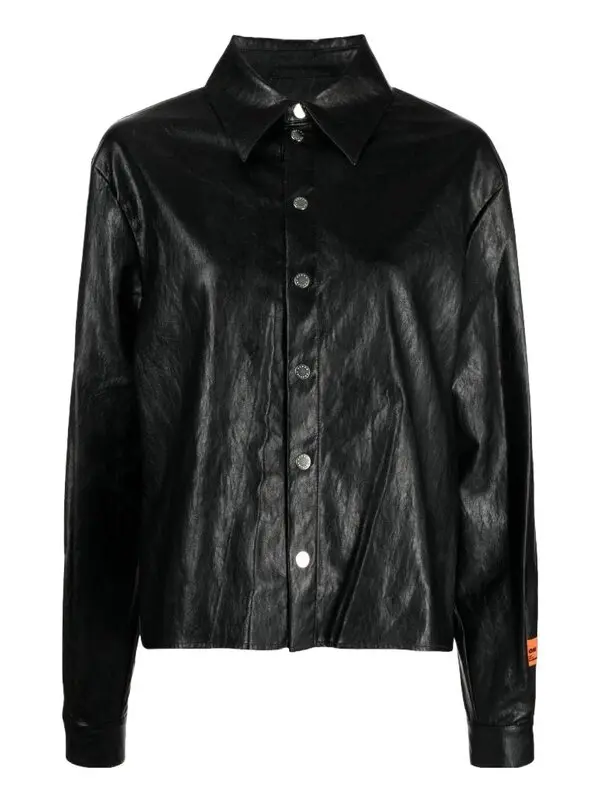 Heron Preston Long Sleeved Shirt With Logo Patch - Black