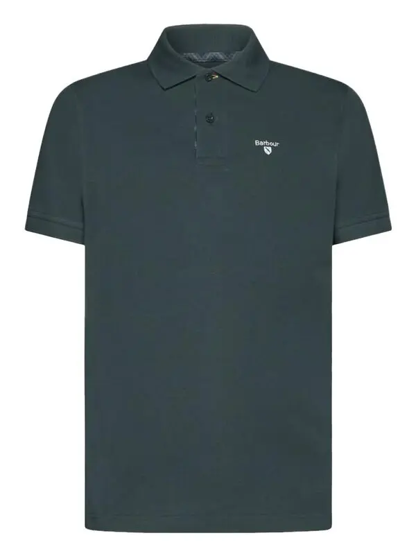 Barbour Logo Embroidered Short-sleeved Polo Shirt - Green