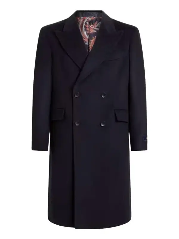 Etro Double-breasted Cashmere Coat - Black