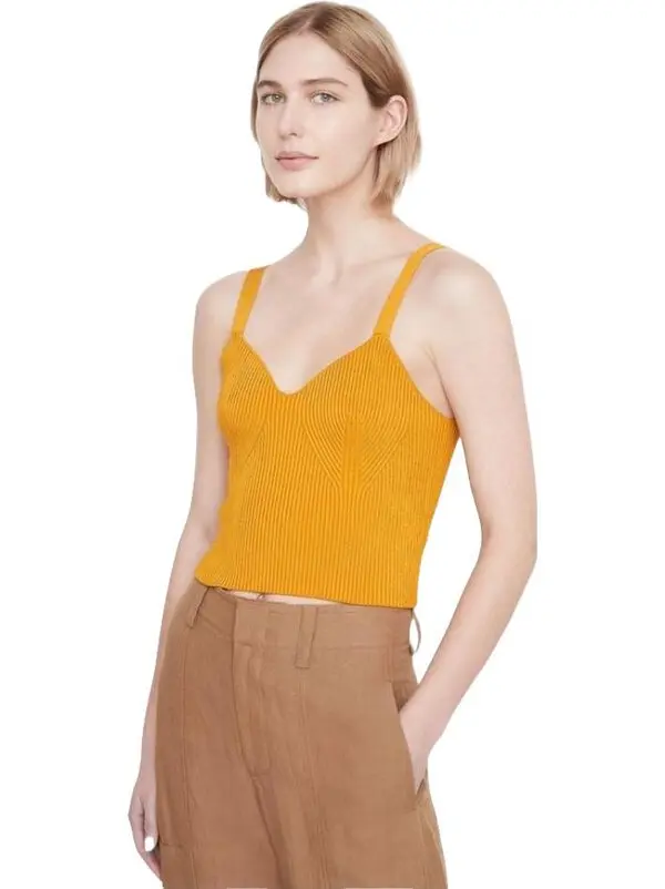 Vince Ribbed-knit Bralette Top - Nude