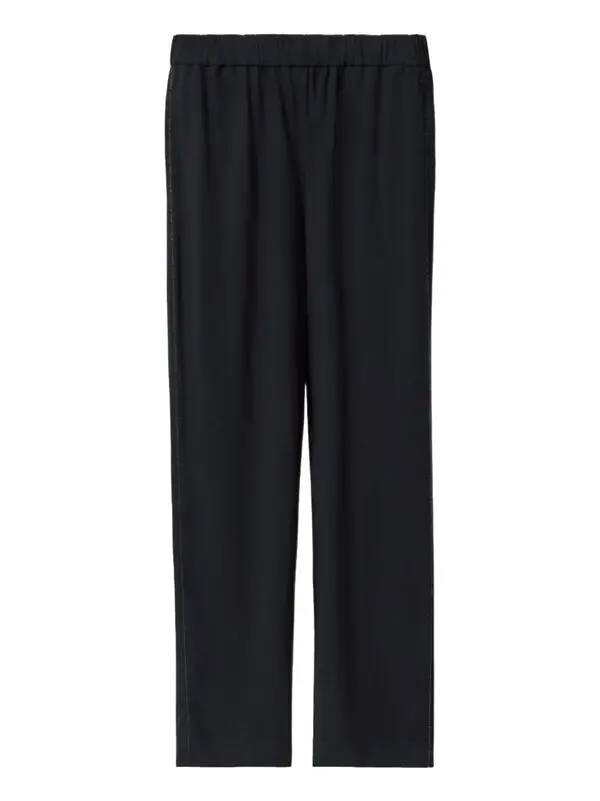 Fabiana Filippi Beaded-trim Trousers - Navy Blue
