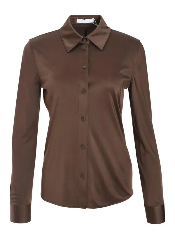 Helmut Lang Lapel Long-sleeved Shirt - Brown