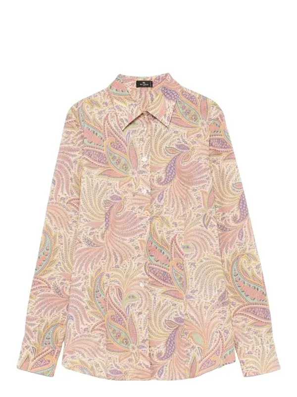 Etro Paisley Print Long Sleeve Shirt - Nude